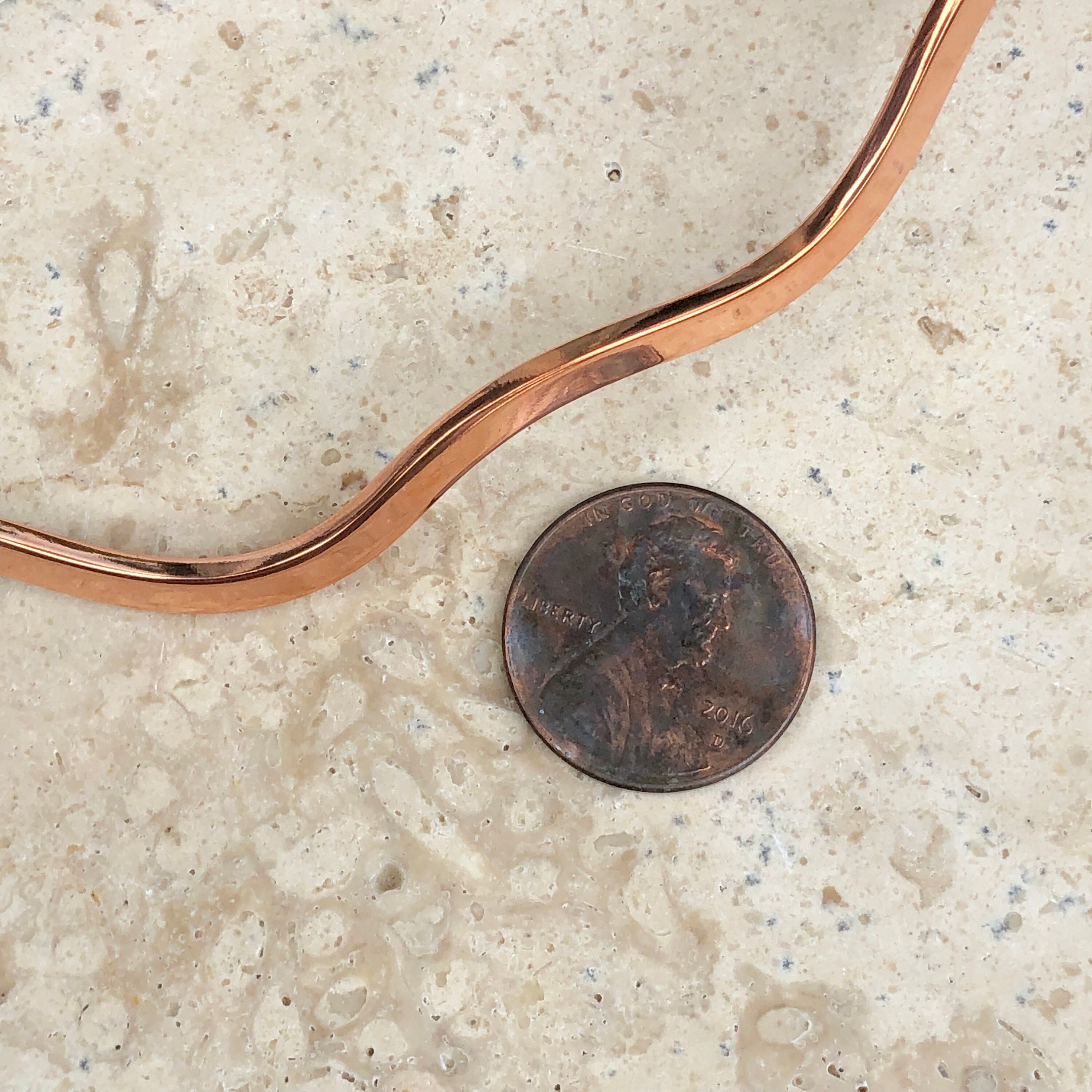 Copper Neck Wire Hard Stiff Collar Wave Necklace 4.2 mm Width | Etsy