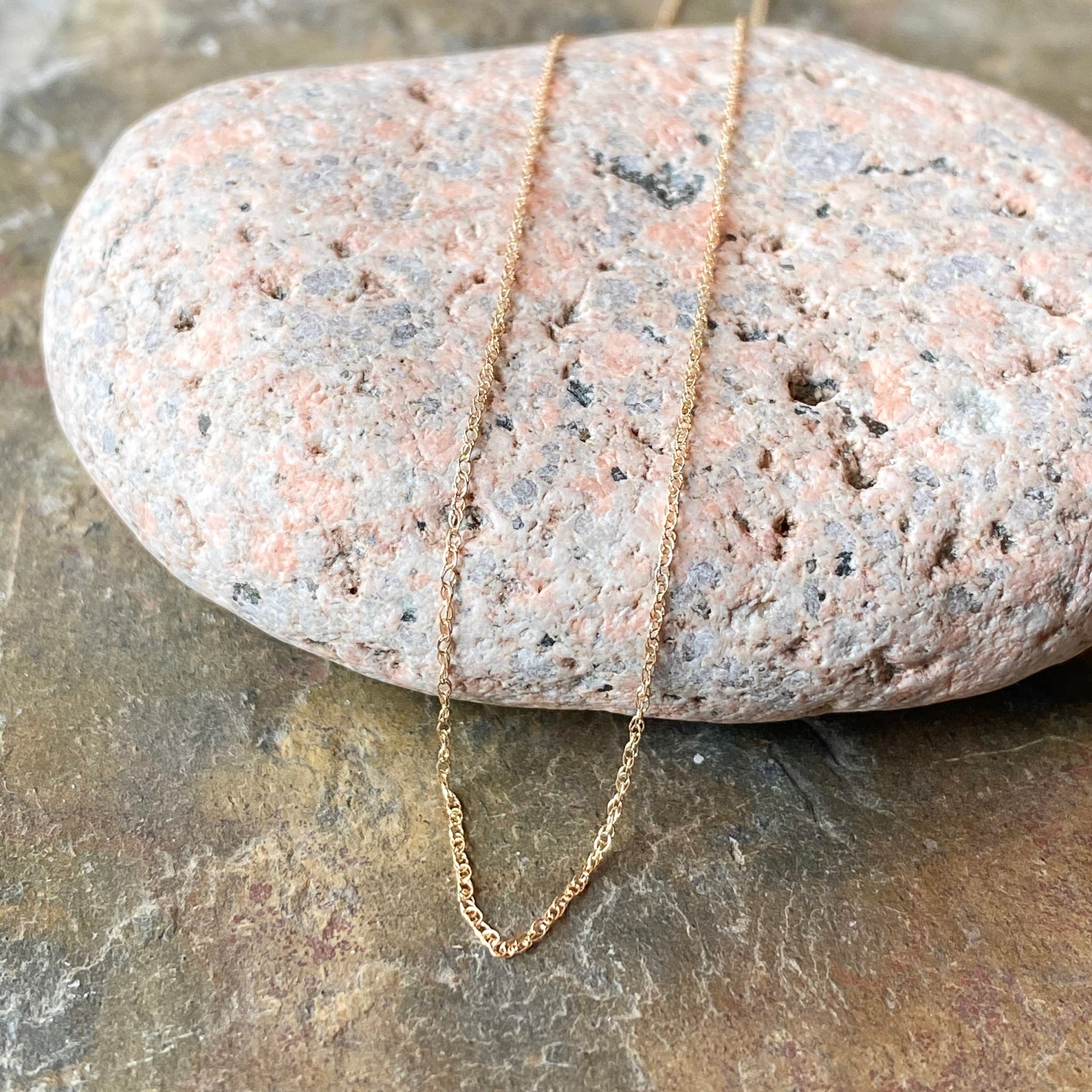 10KT Yellow Gold Thin .50MM Lightweight Rope Chain Necklace NEW Super ...