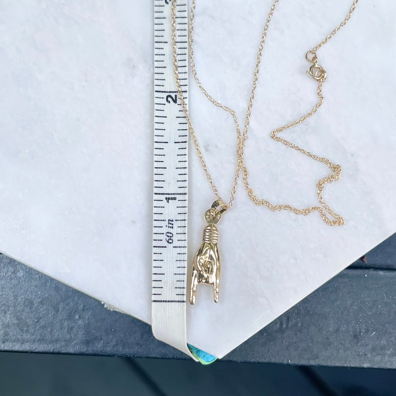 14KT Yellow Gold 3D 25mm Italian Mano Cornuto Hand Symbol Good | Etsy