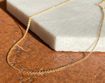 10kt Yellow Gold Cable Link Chain Necklace Pendant Chain - Etsy