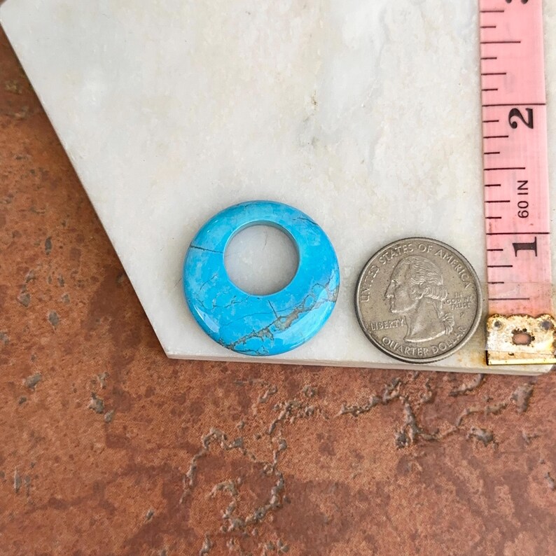 Genuine Howlite Blue Turquoise Color Gemstone Round Disc Donut Earring ...