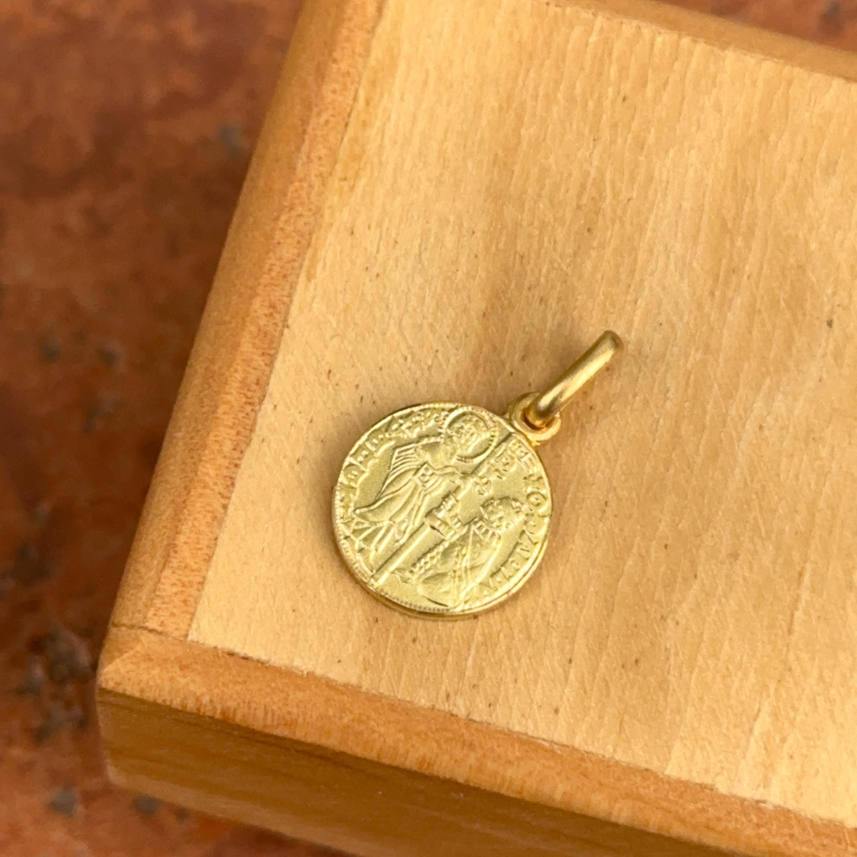14KT Yellow Gold Solid Replica Italian/ Venetian Zecchino Pendant Charm ...