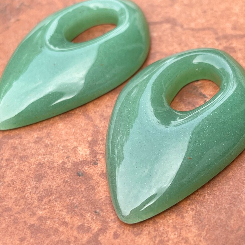 Genuine Green Aventurine Gemstone Large Diamond Shape Earring Charms ...