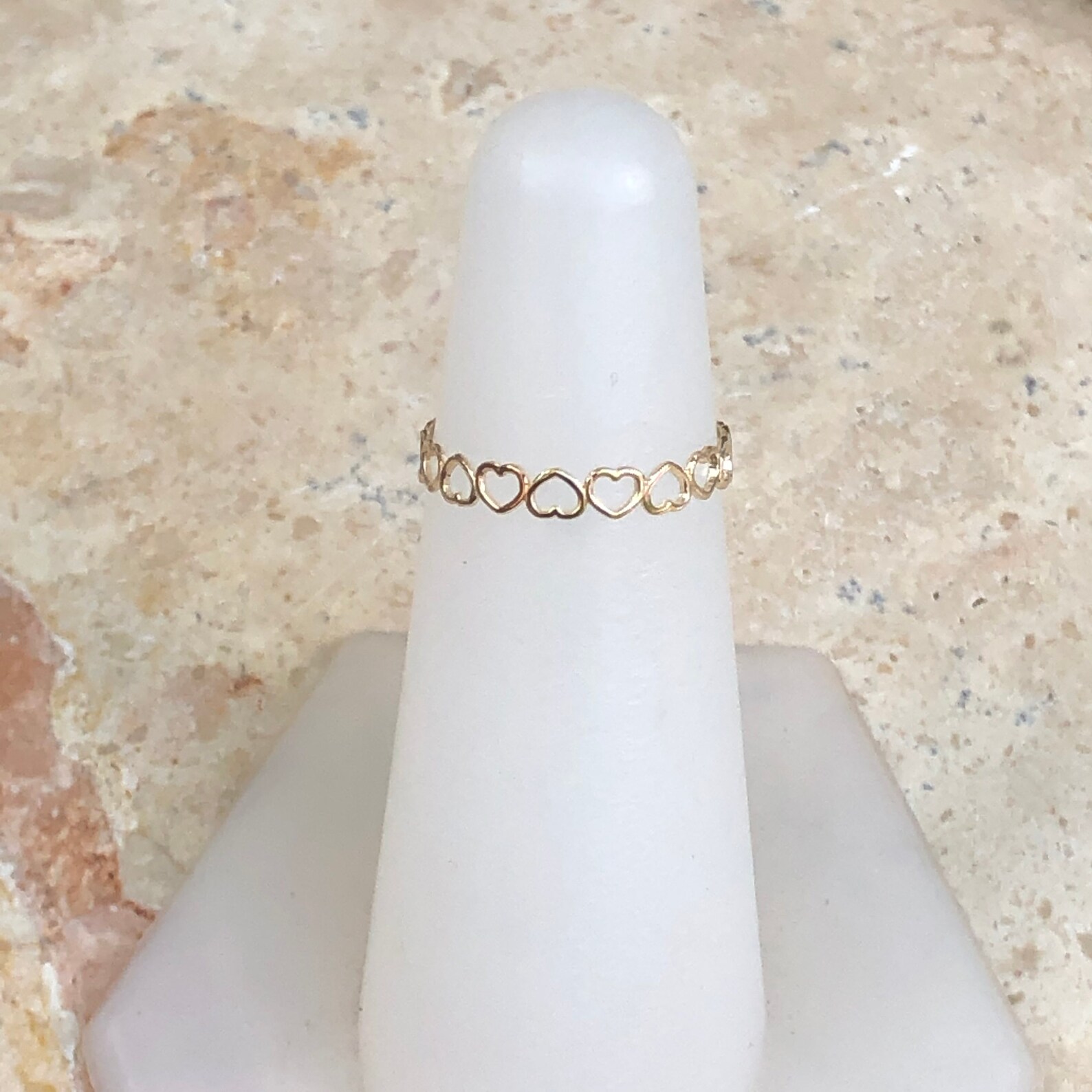 10KT Yellow Gold Open Heart Toe Ring Adjustable NEW Thin - Etsy