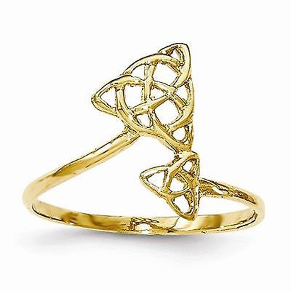 14KT Yellow Gold Irish Scottish Celtic Open Weave Style Ring | Etsy