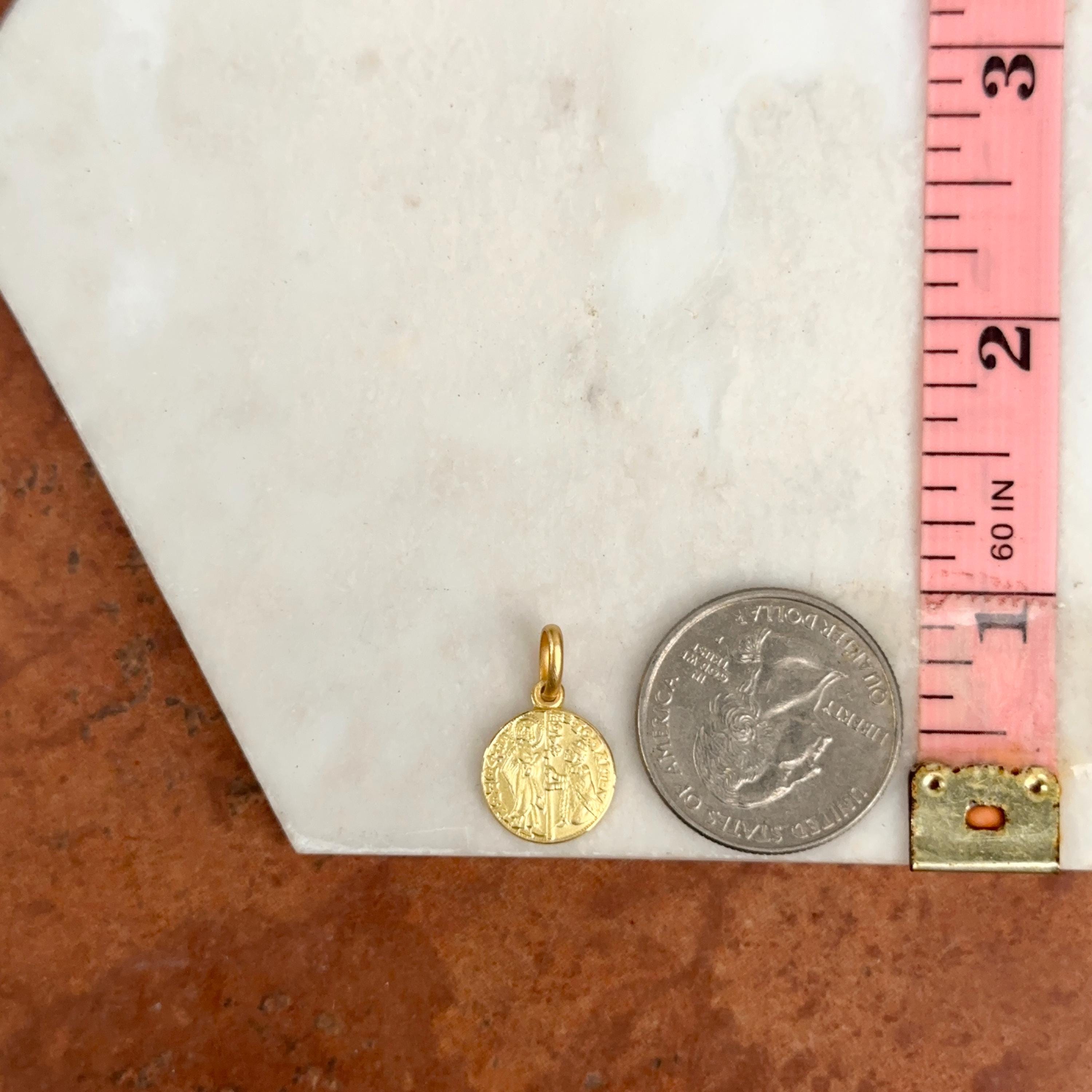 14KT Yellow Gold Solid Replica Italian/ Venetian Zecchino Pendant Charm ...