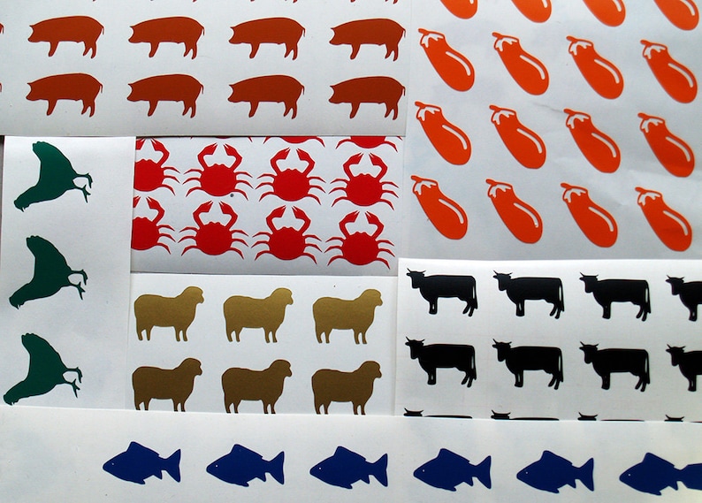 Meal Choice Stickers, Food Icons, DIY Table Stickers (20pc) - Etsy
