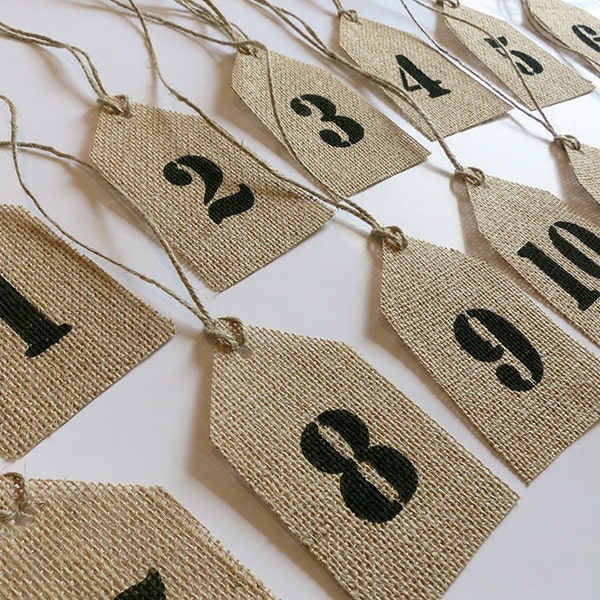 Burlap Table Numbers - Etsy