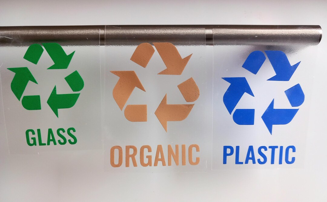 Recycling Bin Vinyl Decals.home Organization Stickers.waterproof ...