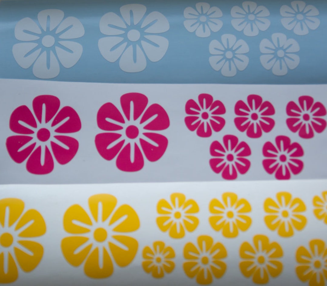 20 X Flower Vinyl Decals/stickers. - Etsy