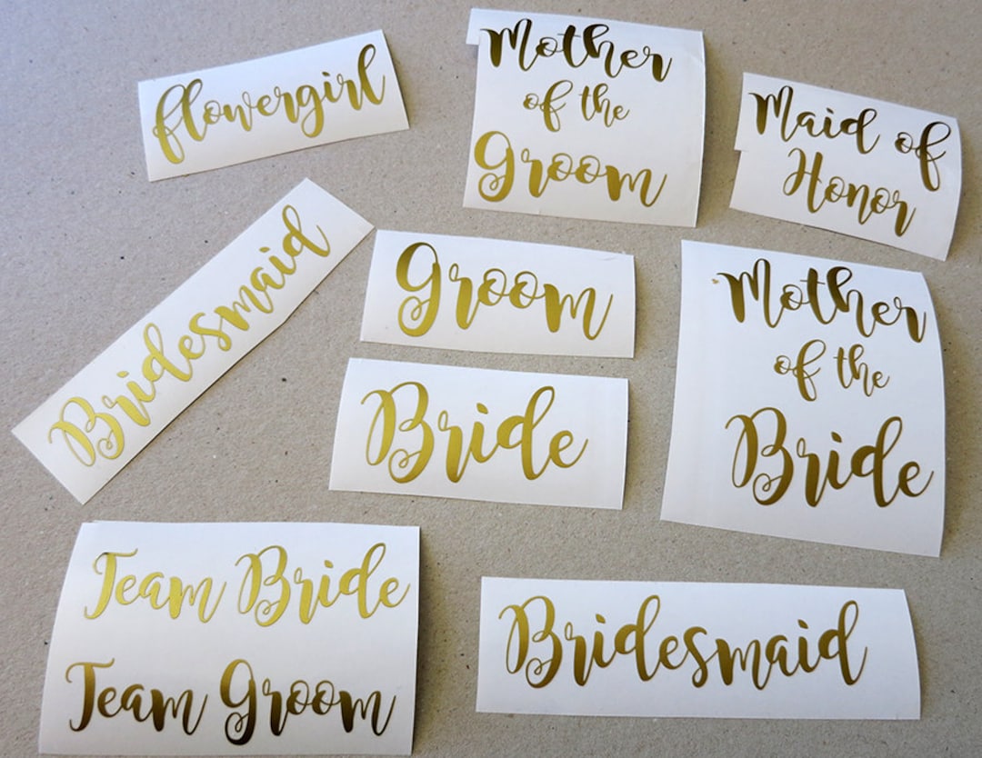 Bridal Party Iron on Decals.diy Heat Transfer Decals. Wedding Heat ...