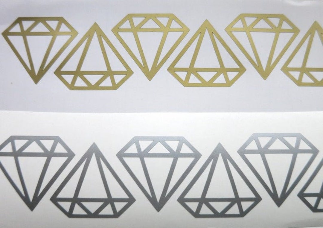 30x Diamond Vinyl Stickers, Bridal Shower Stickers, Ring Diamond Decal ...