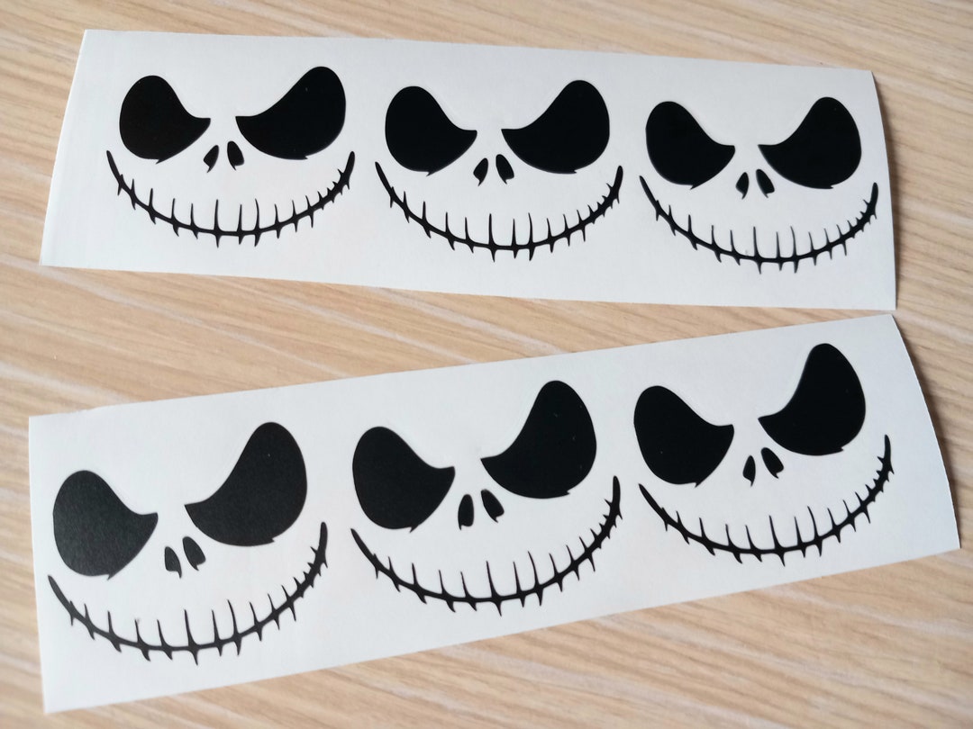 Set-10 Jack Skellington Face Decals for Your DIY Projects.christmas ...