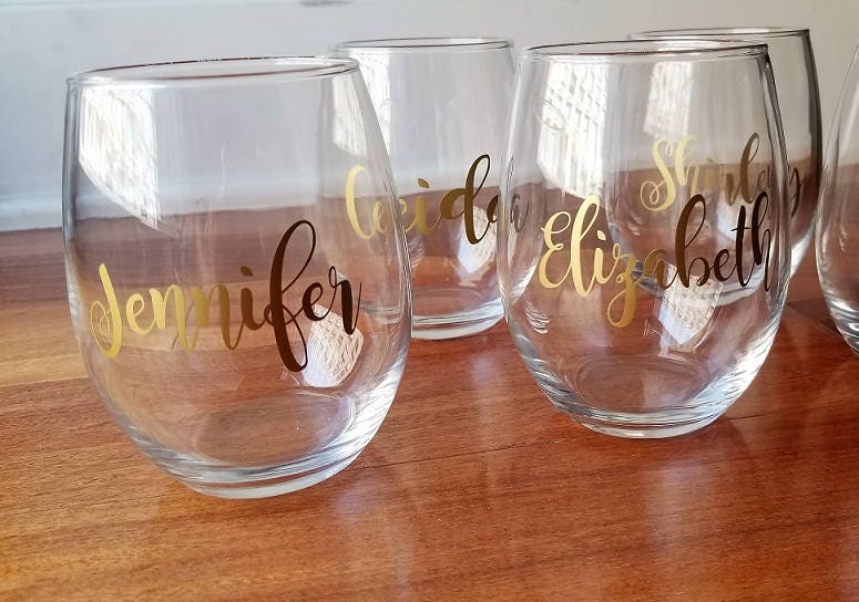 Custom Name Decal for Wine Glass / DIY Decal. - Etsy