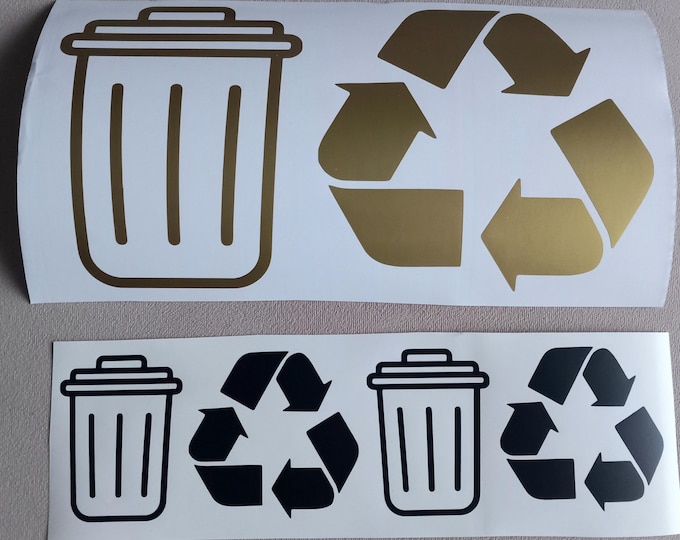 Trash and Recycle Decal, Recycle Decal, Trash Decal, Trash Can Decals ...