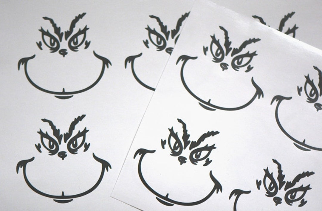 Set-10 Grinch Face Vinyl Decals Christmas Xmas. - Etsy
