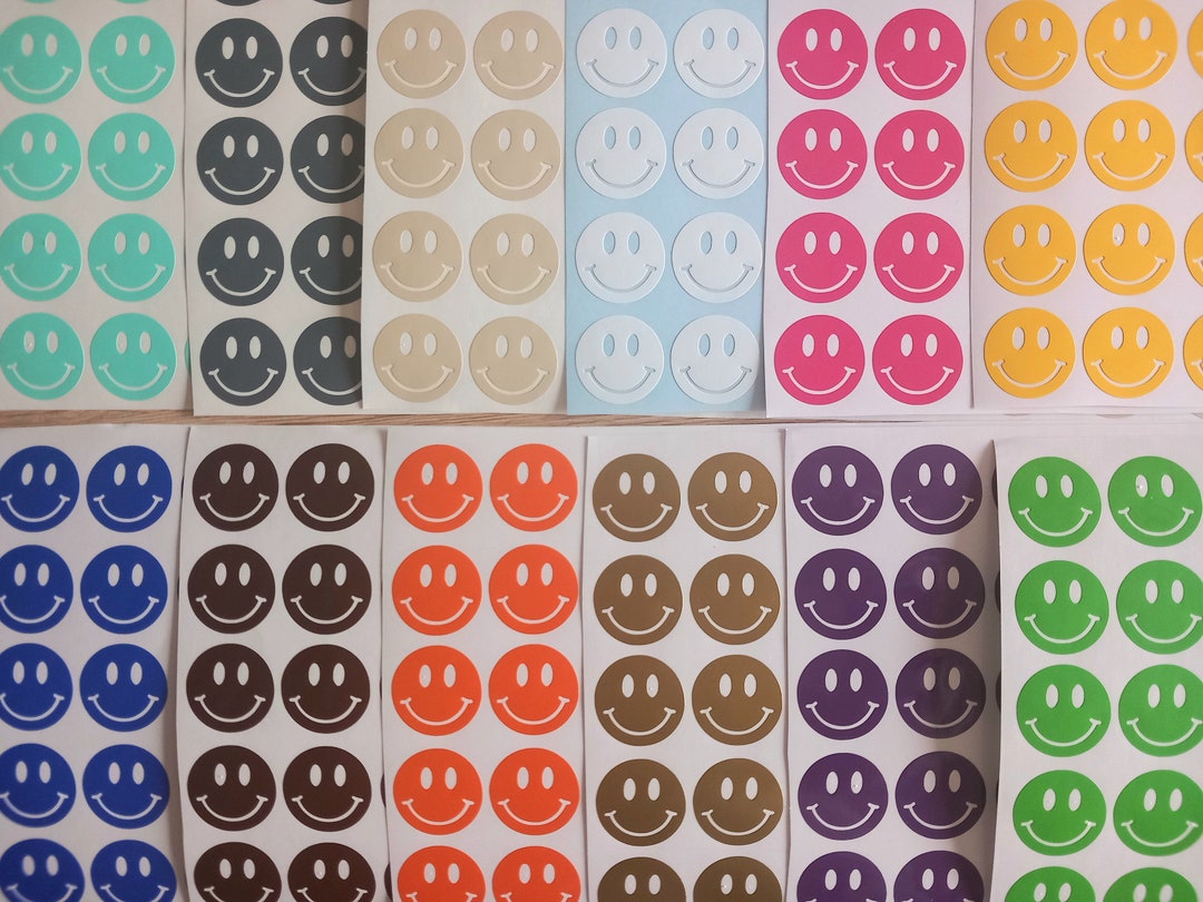 24 X Smile Face Stickers, Emotion Vinyl Decal, - Etsy