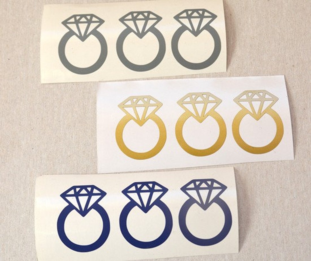12 X Engagement Ring Vinyl Decals.diamond Ring Decals.bachelorette ...