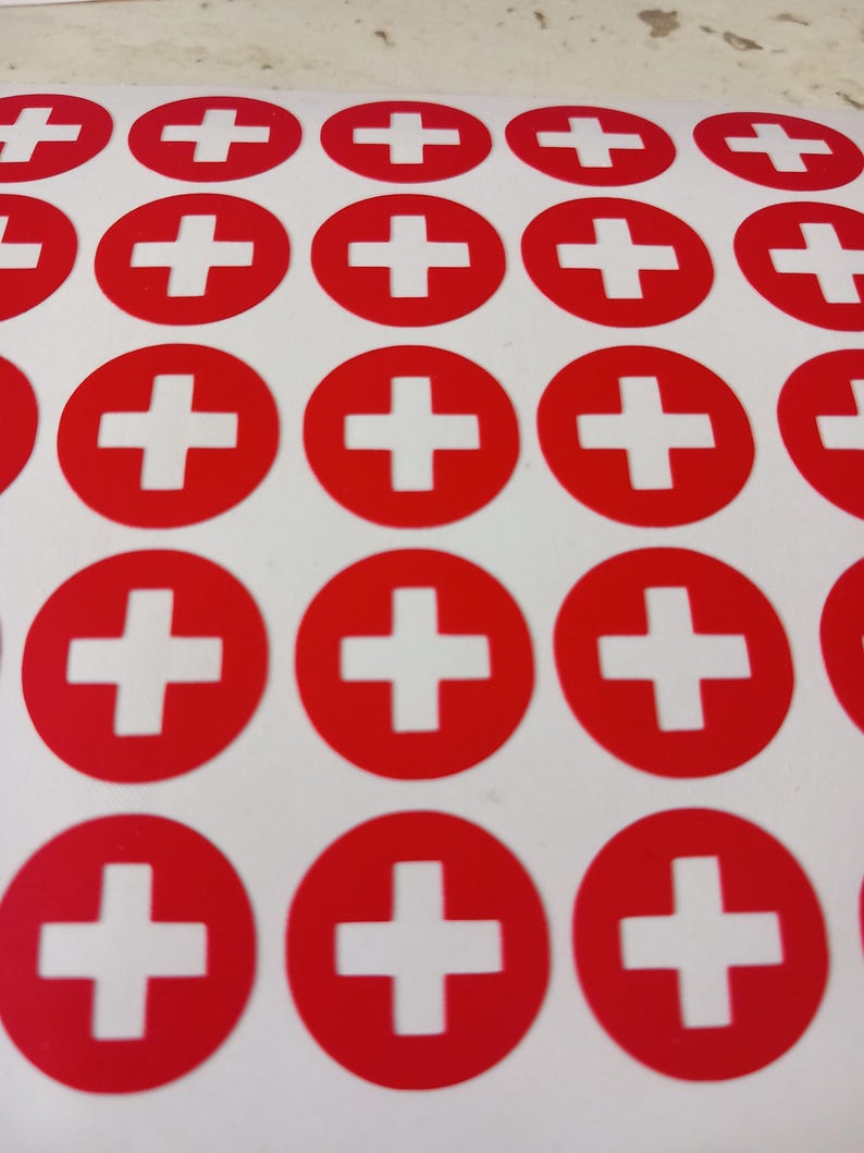 12 X Medical Round Cross Logo Decal , Medical Decals,emergency Stickers ...
