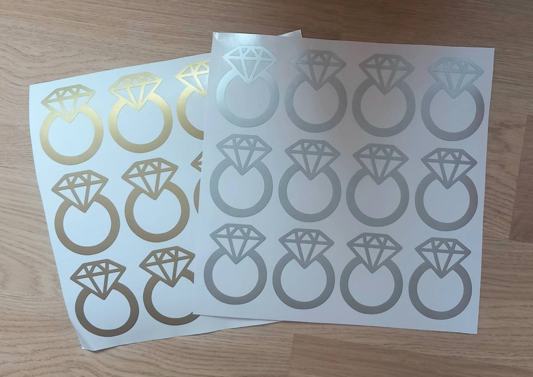 12 X Engagement Ring Vinyl Decals.diamond Ring Decals.bachelorette ...