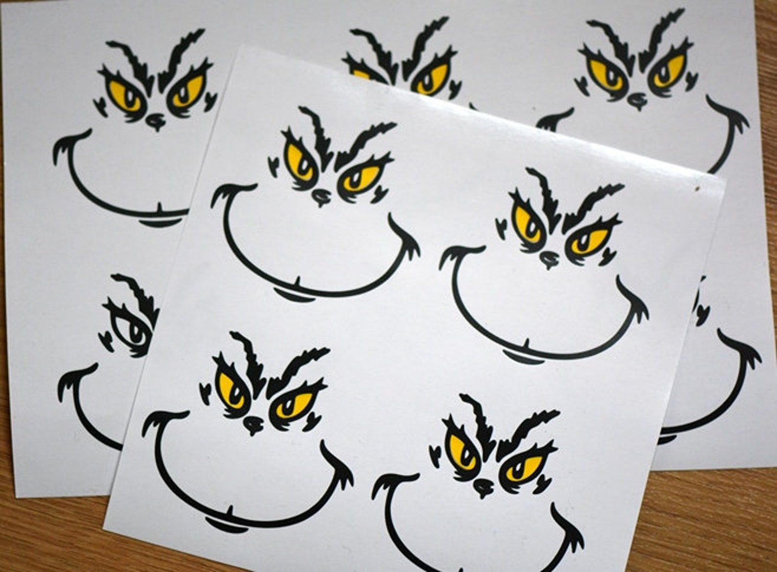 Set-10 Grinch Face Decals for Your DIY Projects.christmas Vinyl ...