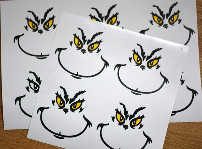 Set-10 Grinch Face Decals for Your DIY Projects.christmas - Etsy