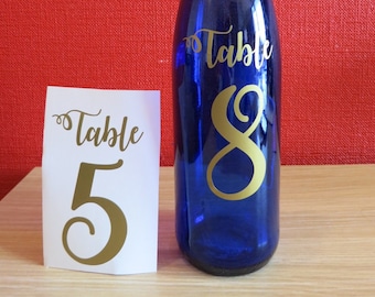Table Numbers Wine Bottle Labels Rustic Cork Personalized - Etsy