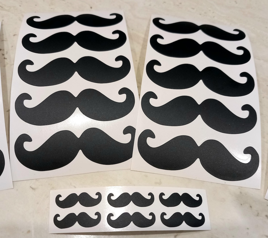 20 X Mustache Vinyl Stickers , Baby Shower Decor,vinyl Decal,vinyl ...