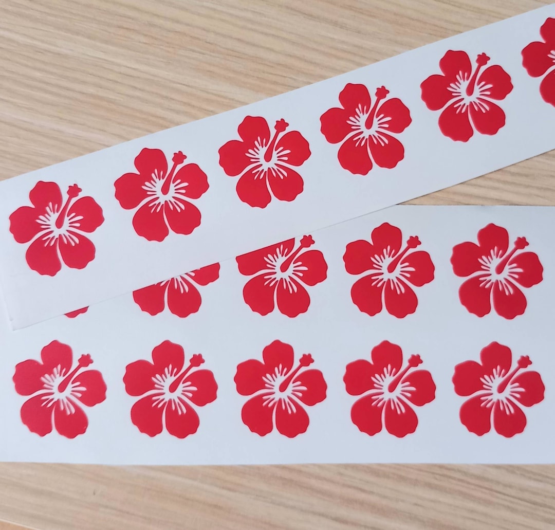 20 Hibiscus Flower Stickers/decals,flower Decals. - Etsy