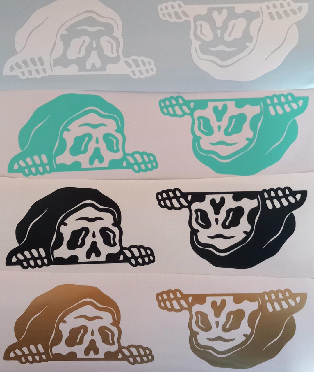 2 X Skeleton Peeker Vinyl Decal .grim Reaper Lurking Decal.spooky Decal ...