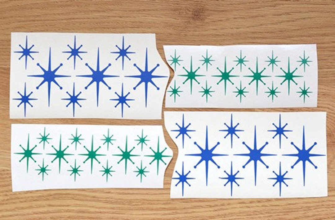 Star Stickers, Vinyl Decal,retro Starburst Decals.border Decal. - Etsy