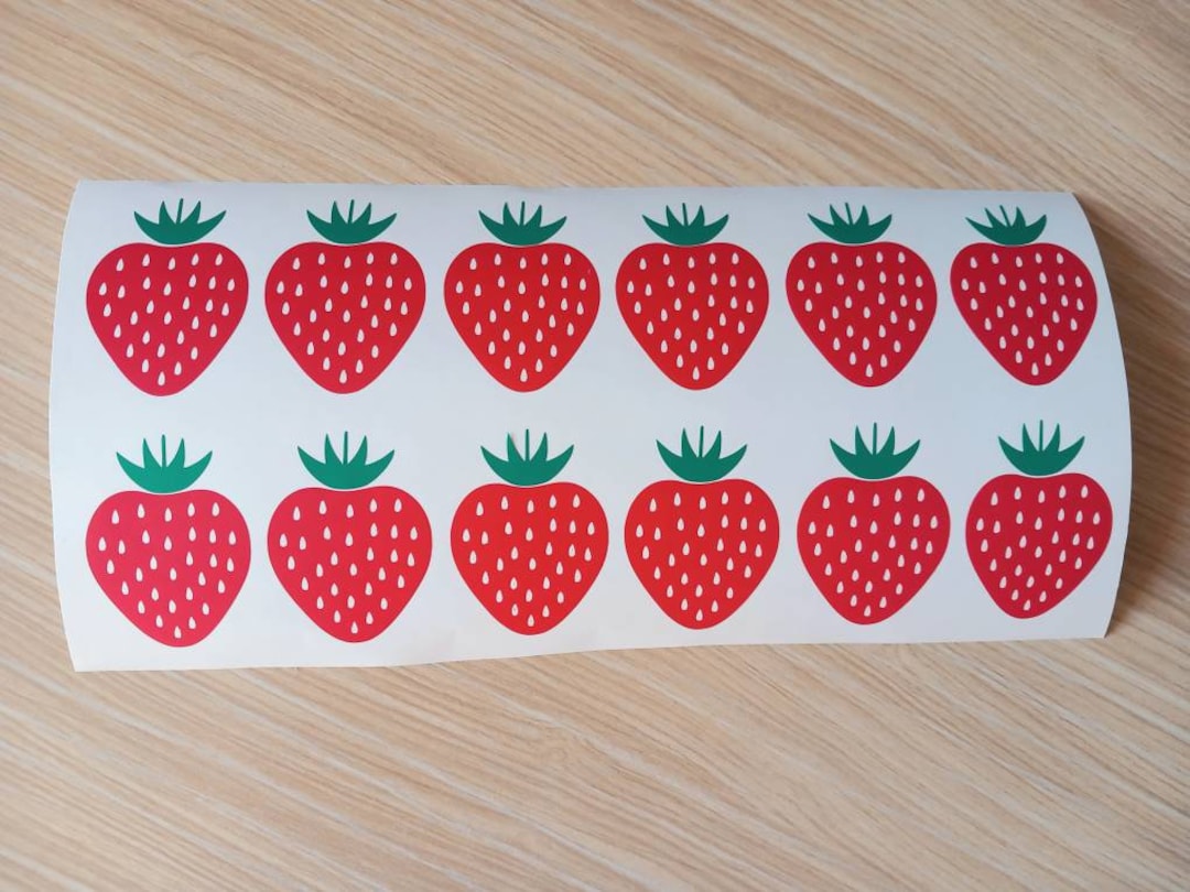 Set of 12 X Strawberry Vinyl Decals/stickers.berry Decals. - Etsy