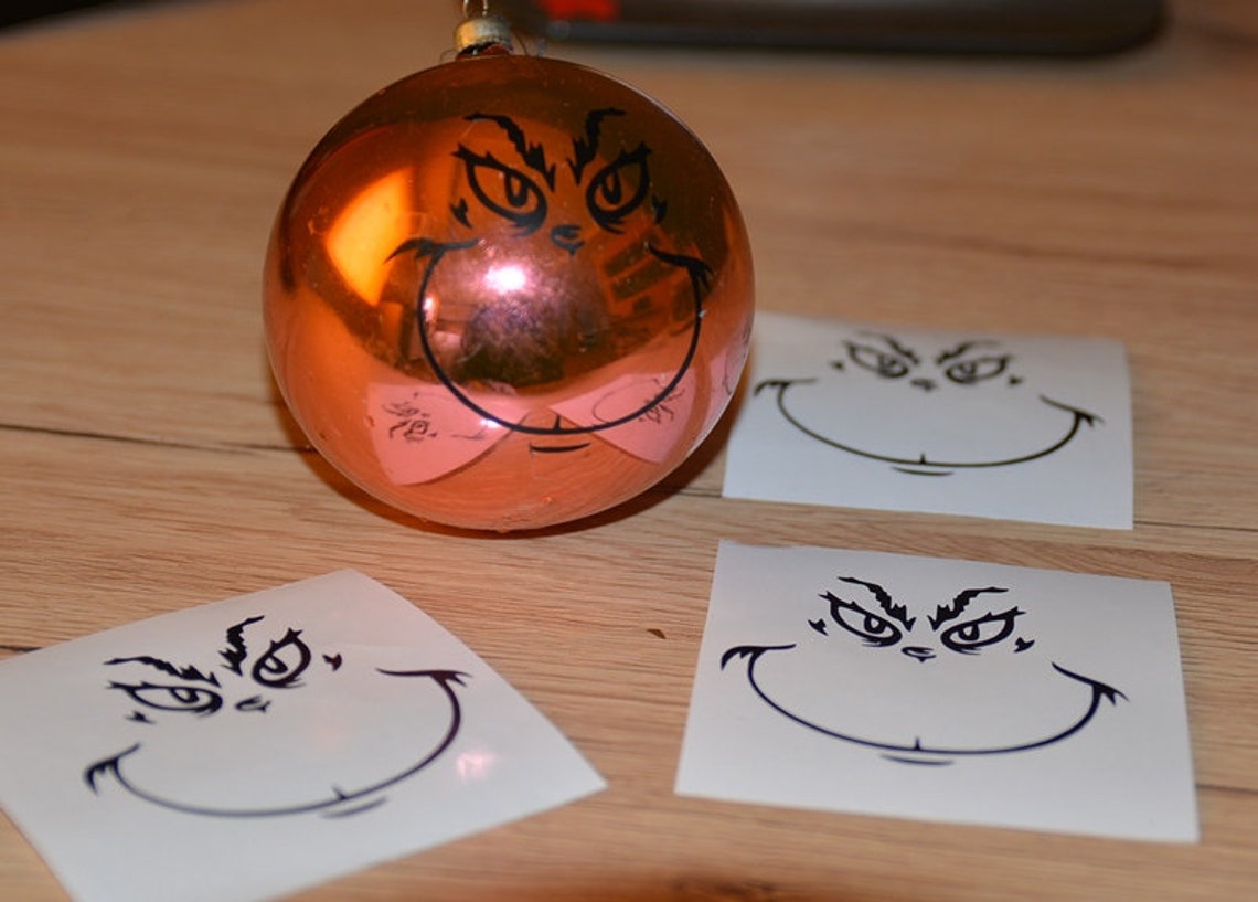 Set-10 Grinch Face Decals for Your DIY Projects.christmas - Etsy