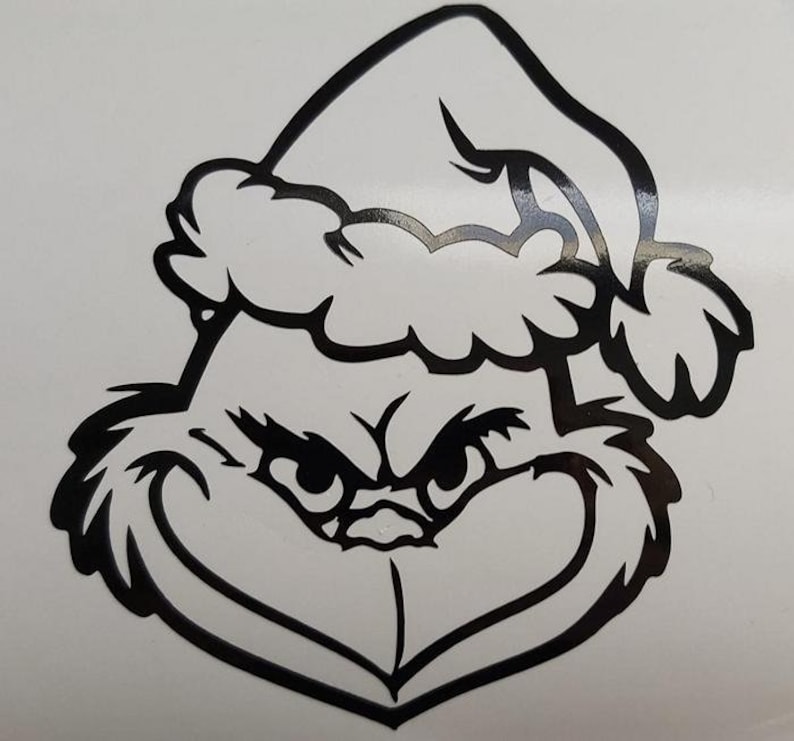 Grinch Face vinyl decals christmas decor. | Etsy