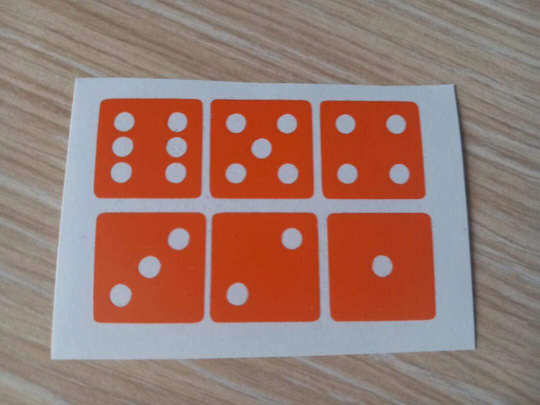 Set of 6 Dice Vinyl Decals. Dice Icons Stickers. - Etsy