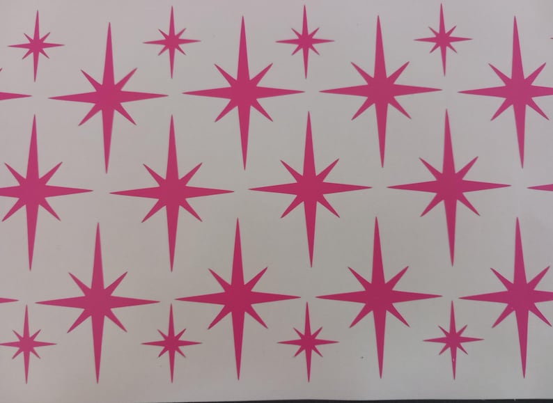 30 X Star Stickers, Vinyl Decal,retro Starburst Decals. - Etsy