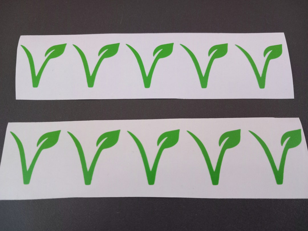 10 X Vegan Leaf Vinyl Decals, Vegan Logo Stickers. - Etsy