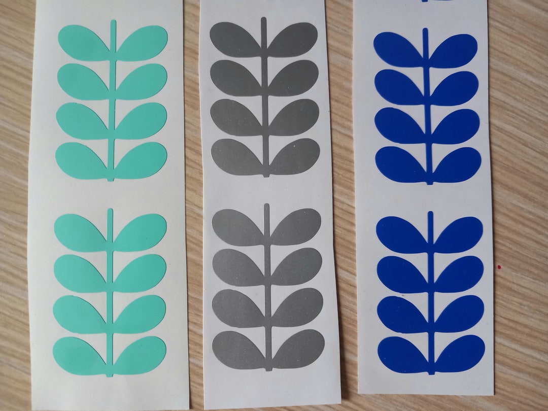 6 X Flower Stem Vinyl Decals/stickers.mid Century Retro Flower Decal ...