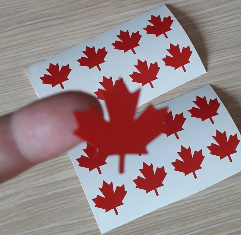 Set of 12 X Maple Leaf Vinyl Decals/stickers.canadian Maple - Etsy