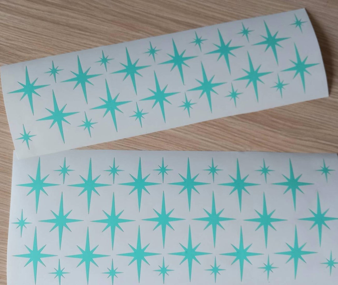 30 X Star Stickers, Vinyl Decal,retro Starburst Decals. - Etsy