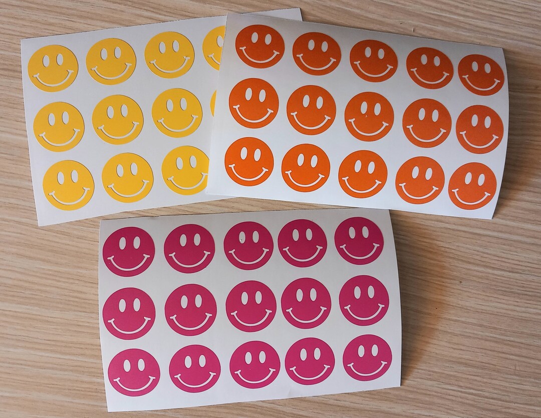 30 X Smile Face Stickers, Emotion Vinyl Decal, - Etsy