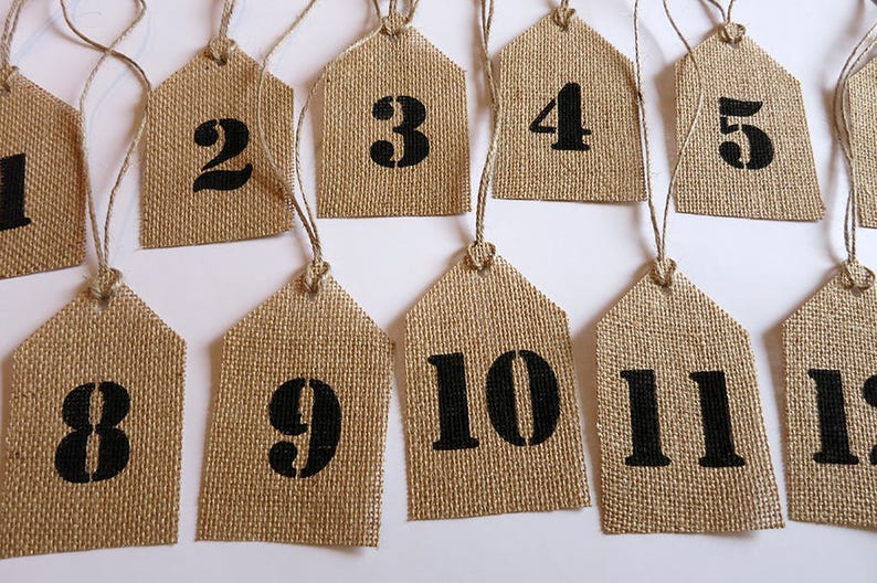 Burlap Table Numbers.Reception Table Numbers Rustic Wedding | Etsy