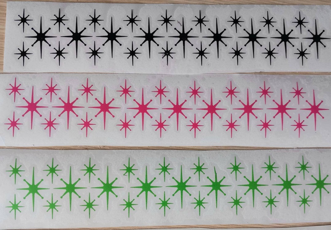 Star Stickers, Vinyl Decal,retro Starburst Decals.border Decal. - Etsy