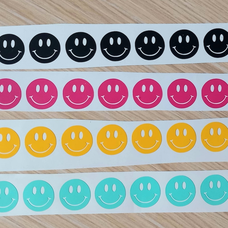 Smiley Face Decals Pink - Etsy UK