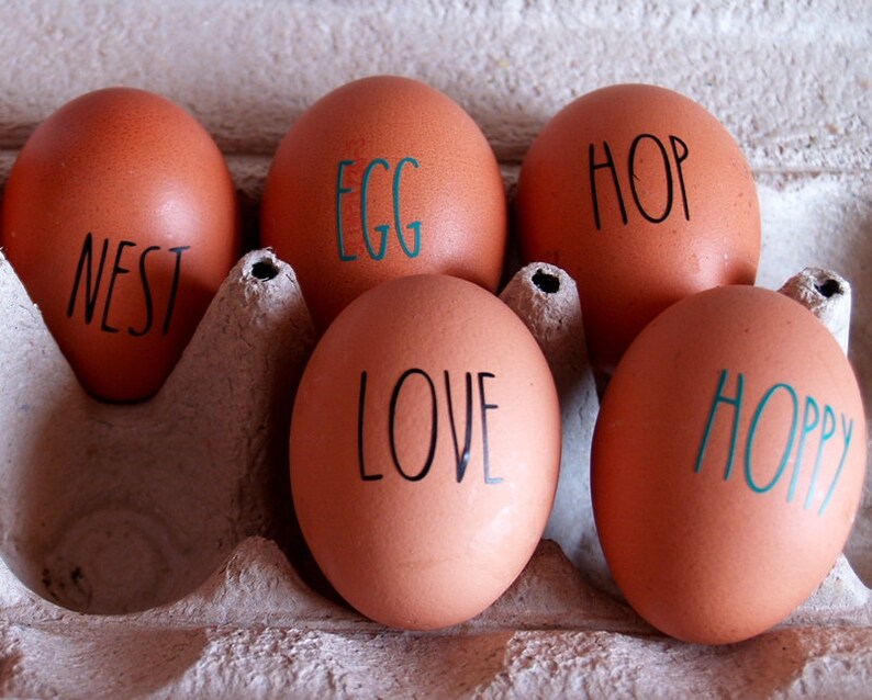 Set of 20 Rae Dunn Inspired Easter Egg Decals. - Etsy