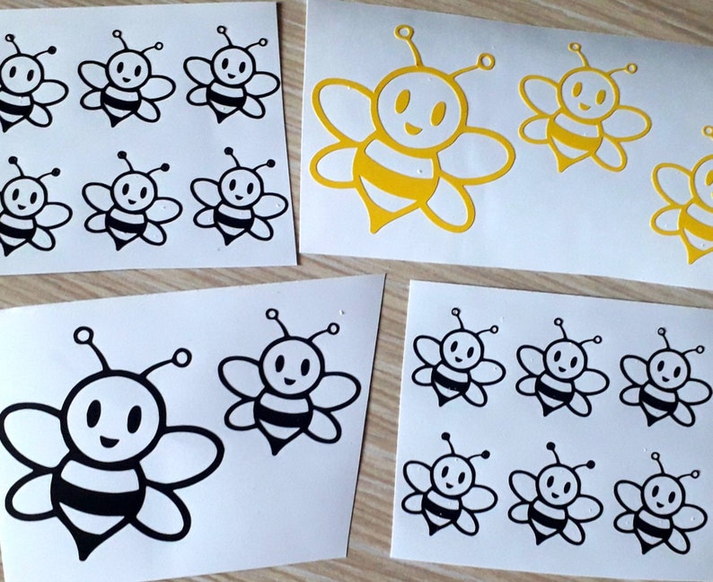 12 X Bee Vinyl Decals/stickers. - Etsy