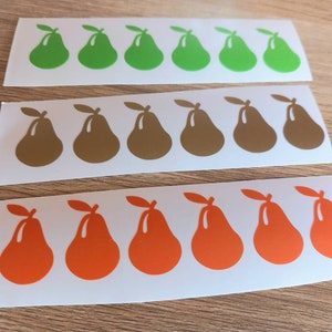 20 X Pear Vinyl Decals,stickers. Fruit Decals/stickers. Party Decals ...