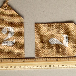 Rustic Burlap Table Number Tags, Wedding Reception Decor (3x5'') - Etsy