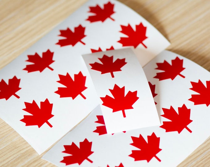 Canada Maple Leaf Stickers 6 Pieces - Pack of 6 (six) Realistic ...