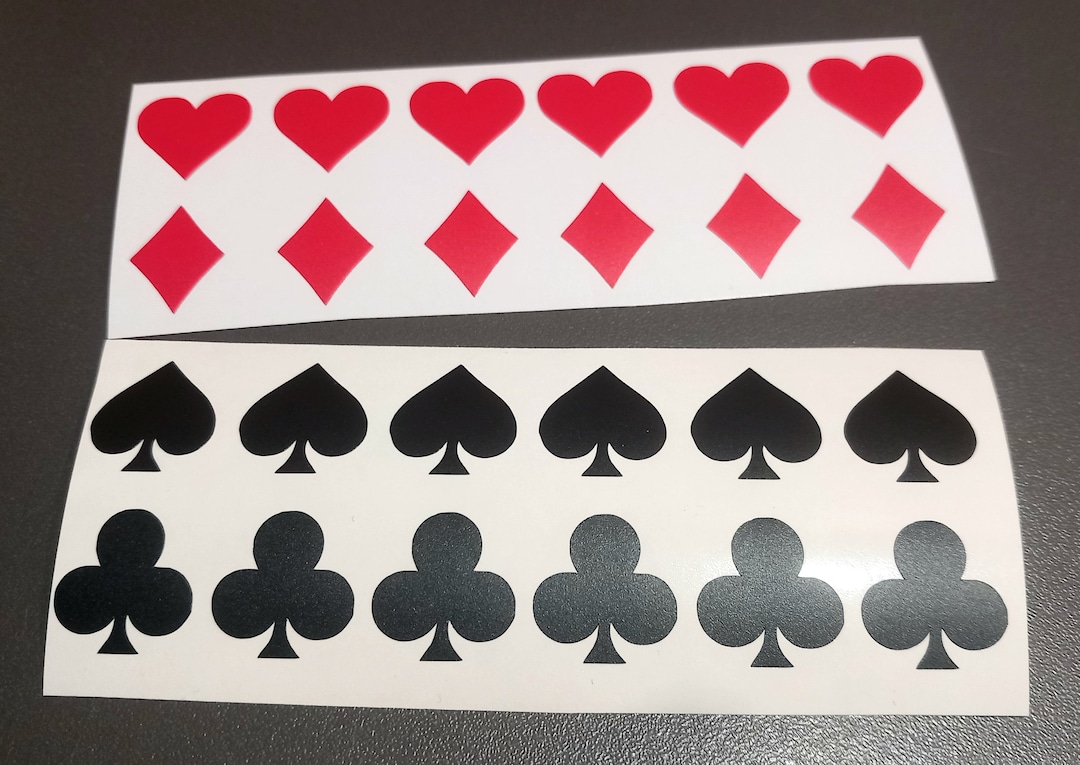 Set of 40 Suit Playing Cards Vinyl Decals. - Etsy